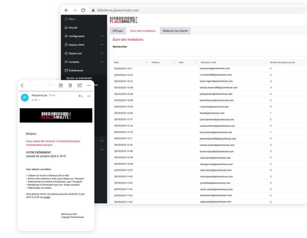 Billetterie en ligne | Placeminute Pro